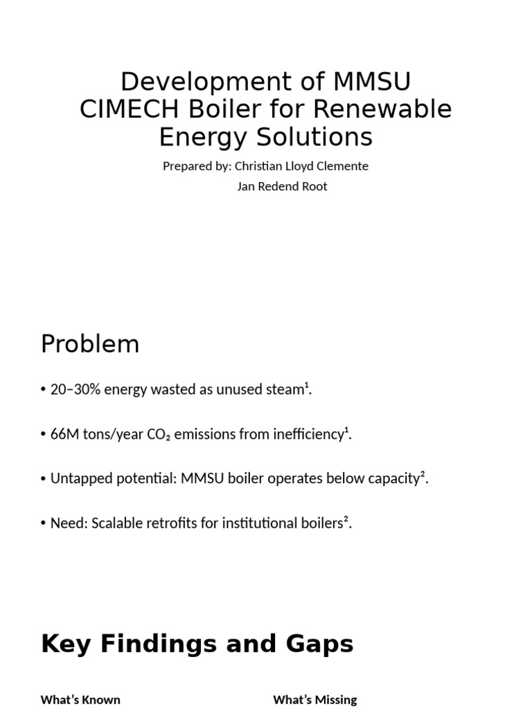 Development of MMSU CIMECH Boiler For Renewable Energy | PDF | Boiler ...