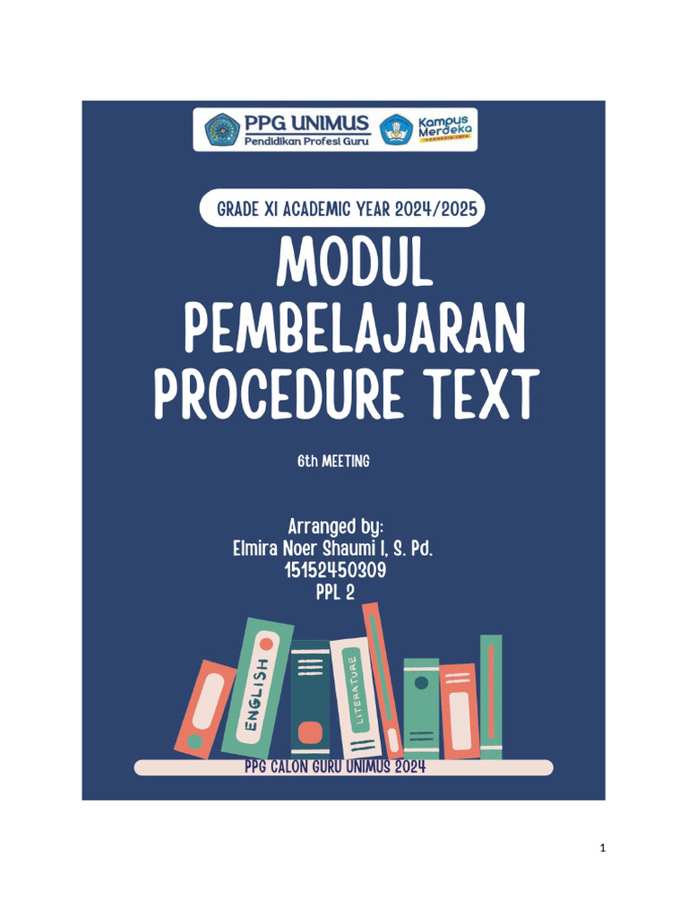 Modul Ajar Procedure Text TBL Reading Meeting 6 Elmira | PDF