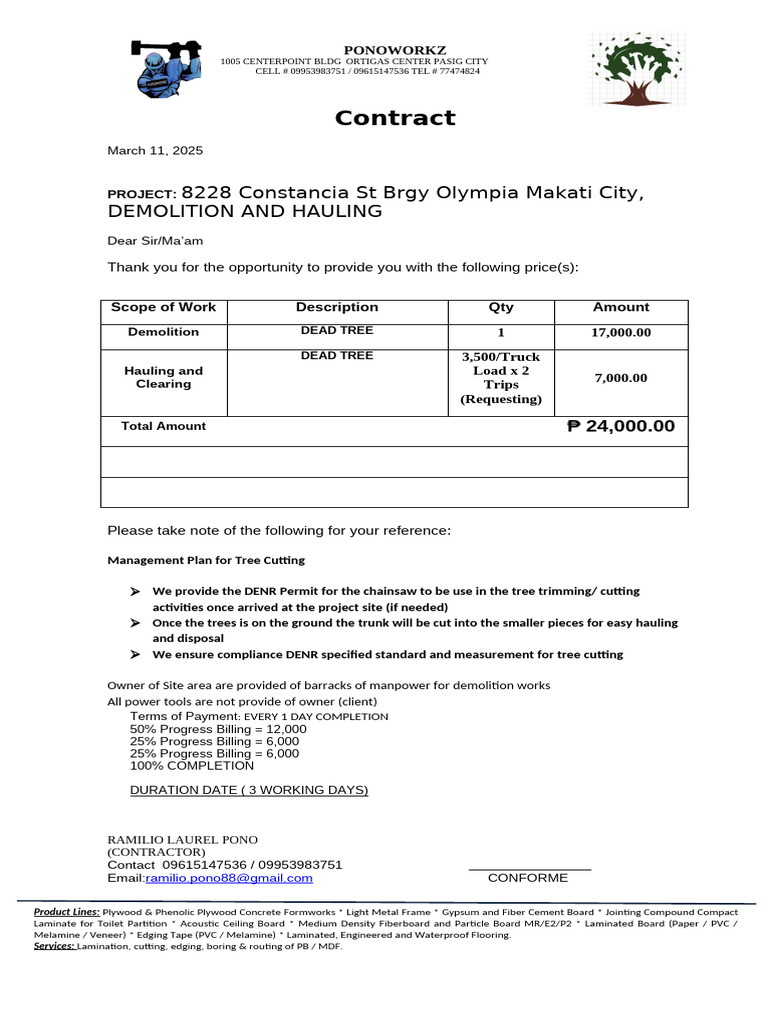 Demolition and Lamination Services in Makati | PDF | Lamination ...