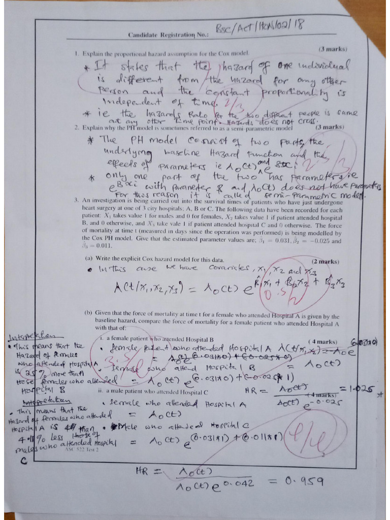 Survival Analysis Test 2 | PDF