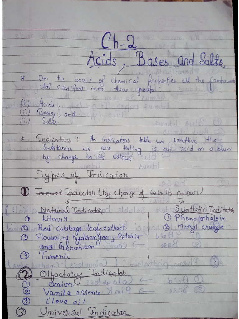 Chemistry Class 10 Acid&Base | PDF