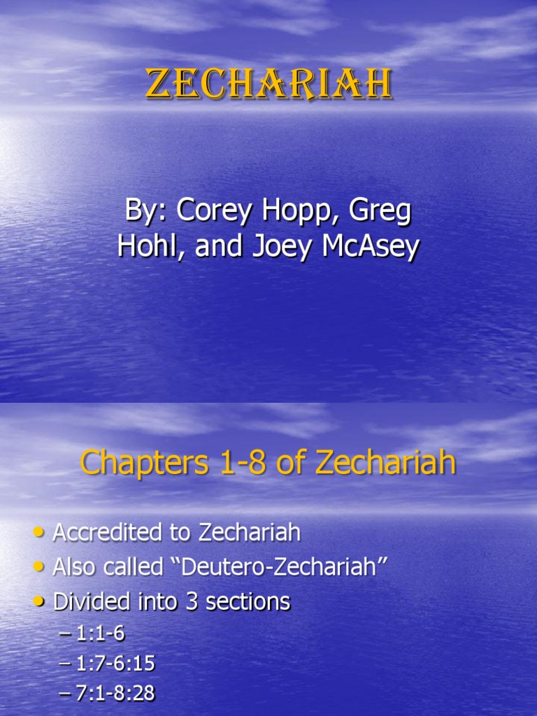 Zechariah Power Point | Book Of Zechariah | Hebrew Bible
