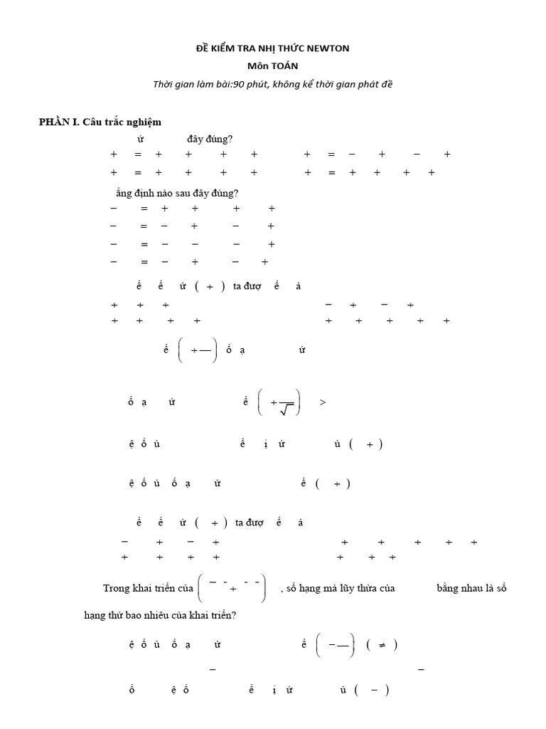 1.3Tổ 28 - Đợt 3 - K10 - CTST -Nhị Thức Niuton - Đề Số 1 | PDF