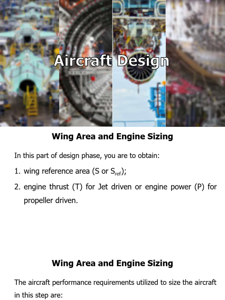 Wing and Engine Sizing Process | PDF | Aircraft | Jet Engine