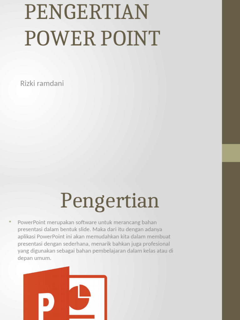 ''Pengertian Power Point'' Rizki Ramdani. | PDF