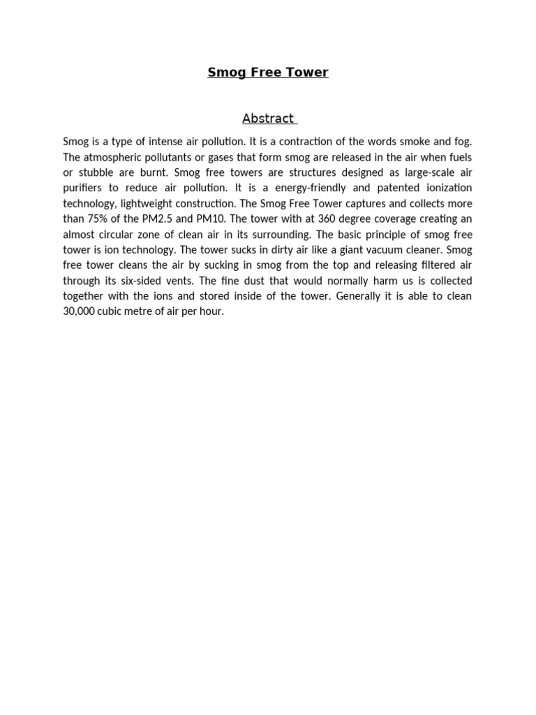 Smog Free Tower | PDF