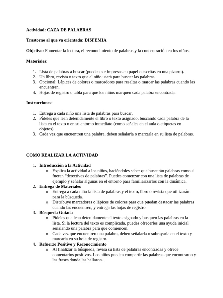 Actividad Caza Palabrasssssssss | PDF