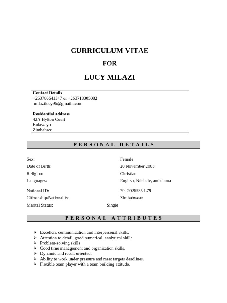 Milazi Lucy T ..CV | PDF