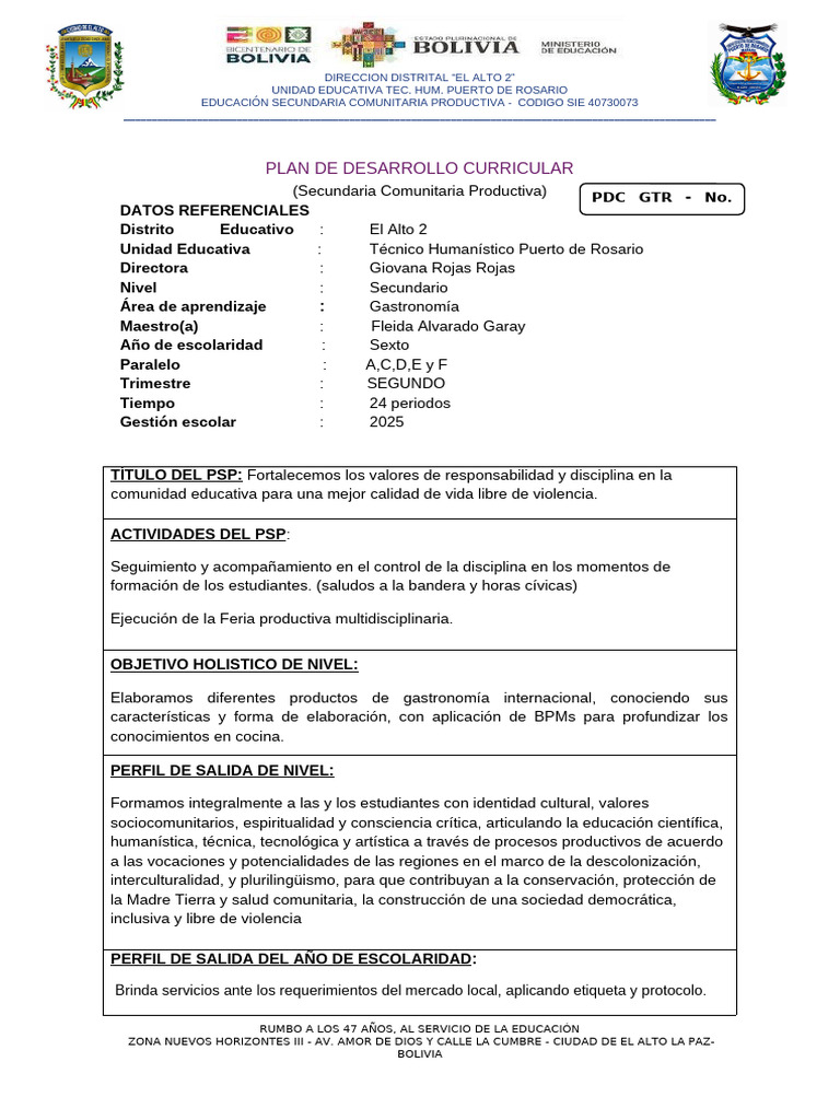 PDC Gast Segundo Trim | PDF | Dieta | Nutrición