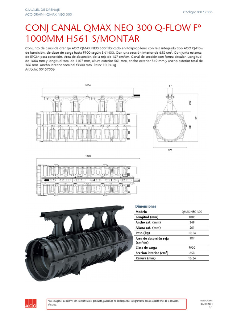 Ficha Técnica ACO Qmax Neo 300 | PDF