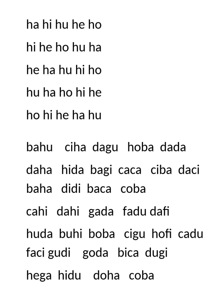 Ha Hi Hu He Ho | PDF