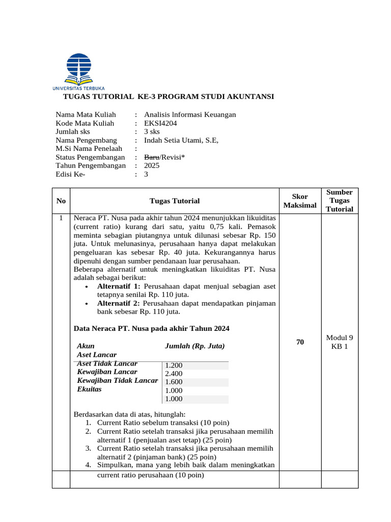 Soal Tugas 3 - Aik Ed in Reysa | PDF