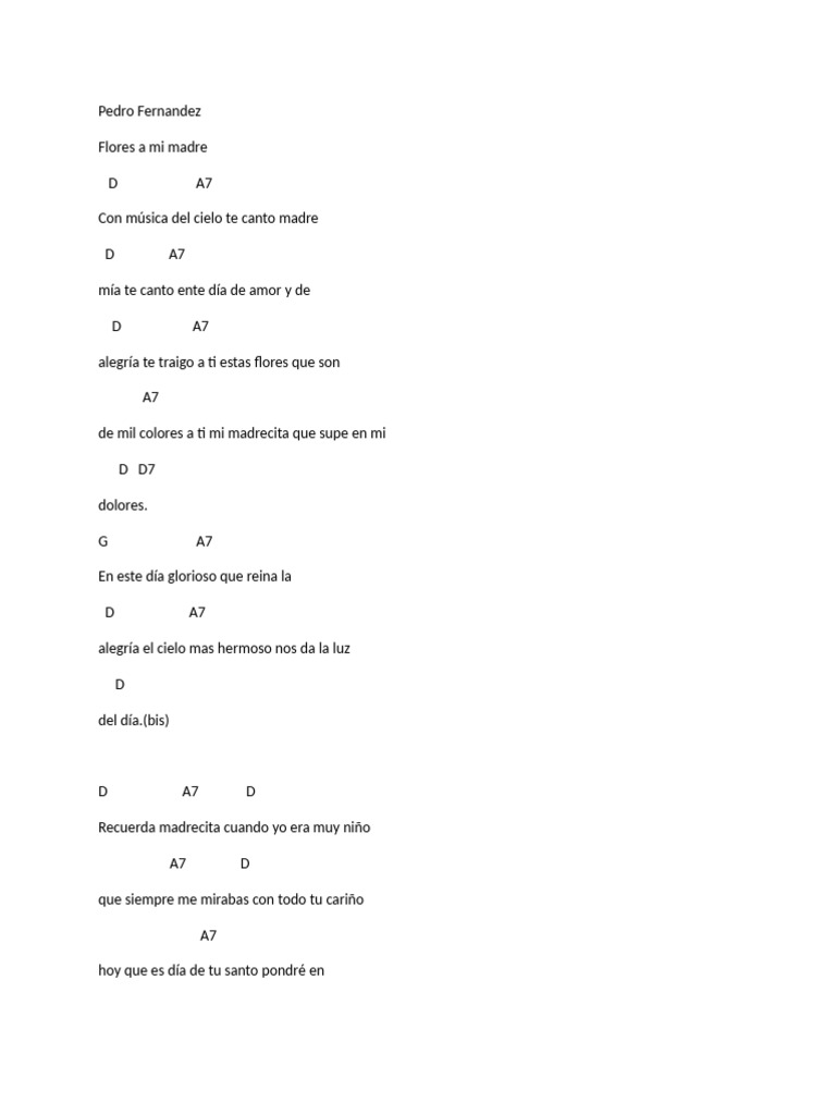 Flores A Mi Madre Acordes Pdf