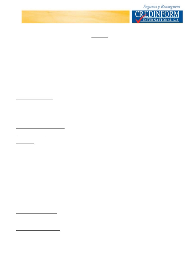 Poliza Credinform SCR0543039 | PDF | Póliza de seguros | Seguro