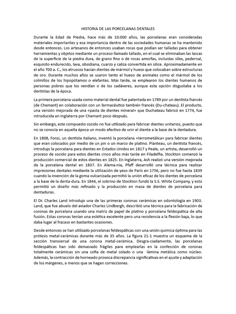 Evolución de las Porcelanas Dentales | PDF | Porcelana | Aluminio
