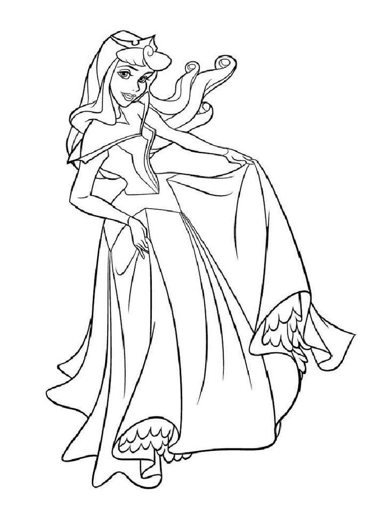 Princess Aurora Coloring Pages PDF - Coloringfolder - Com | PDF