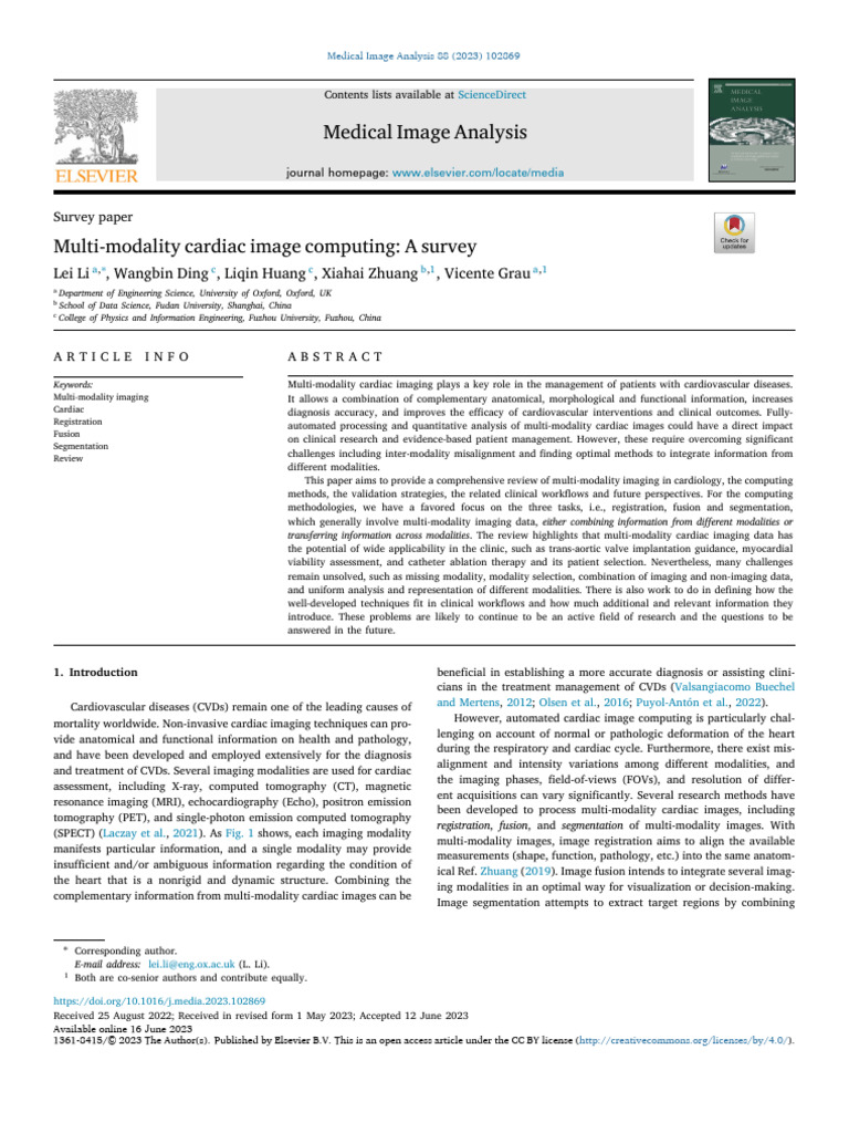 Multi-Modality Cardiac Imaging Review | PDF | Medical Imaging ...