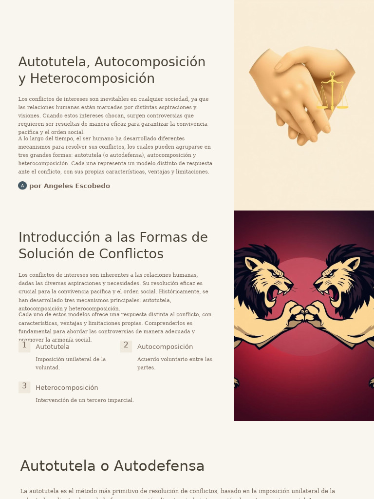 Formas de Solucion de Los Conflictos de Intereses Autotutela ...