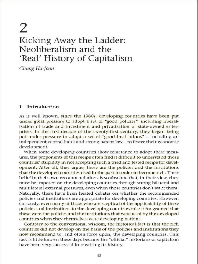 Kicking Away the Ladder: Capitalism's Myths | PDF | Free Trade | Tariff