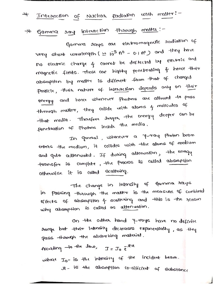 Interaction of Gamma Radiation With Matter | PDF