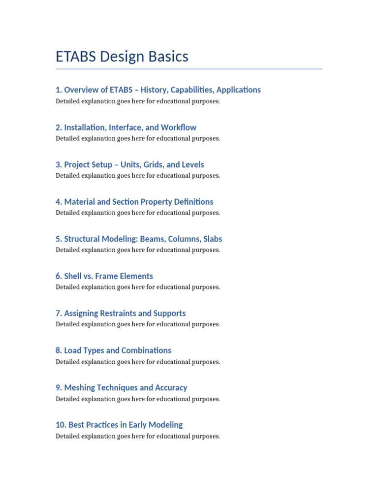 ETABS Design Basics | PDF