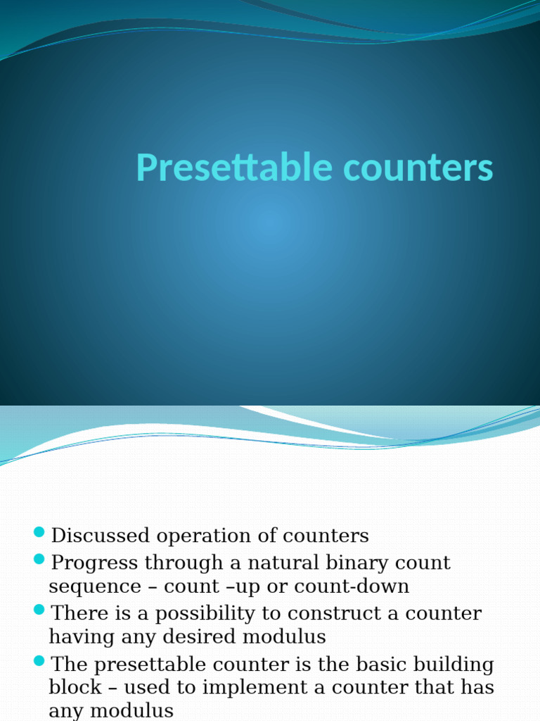 Presettable Counters | PDF | Electrical Circuits | Electronics