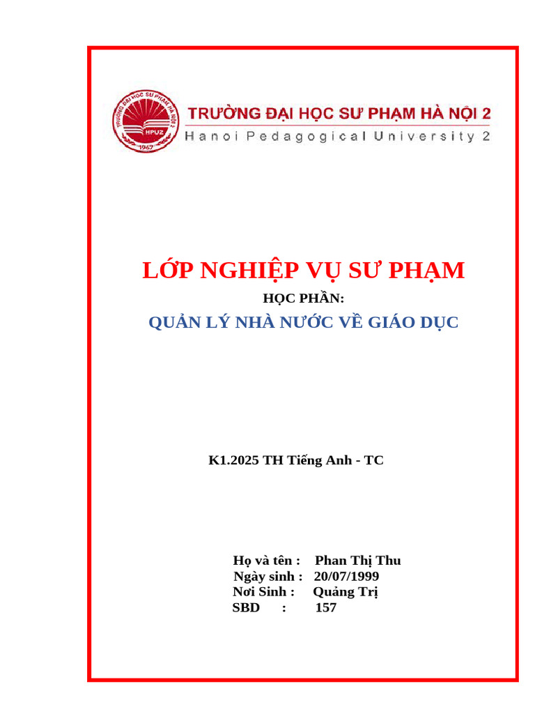 Phan Thi Thu QLNN | PDF