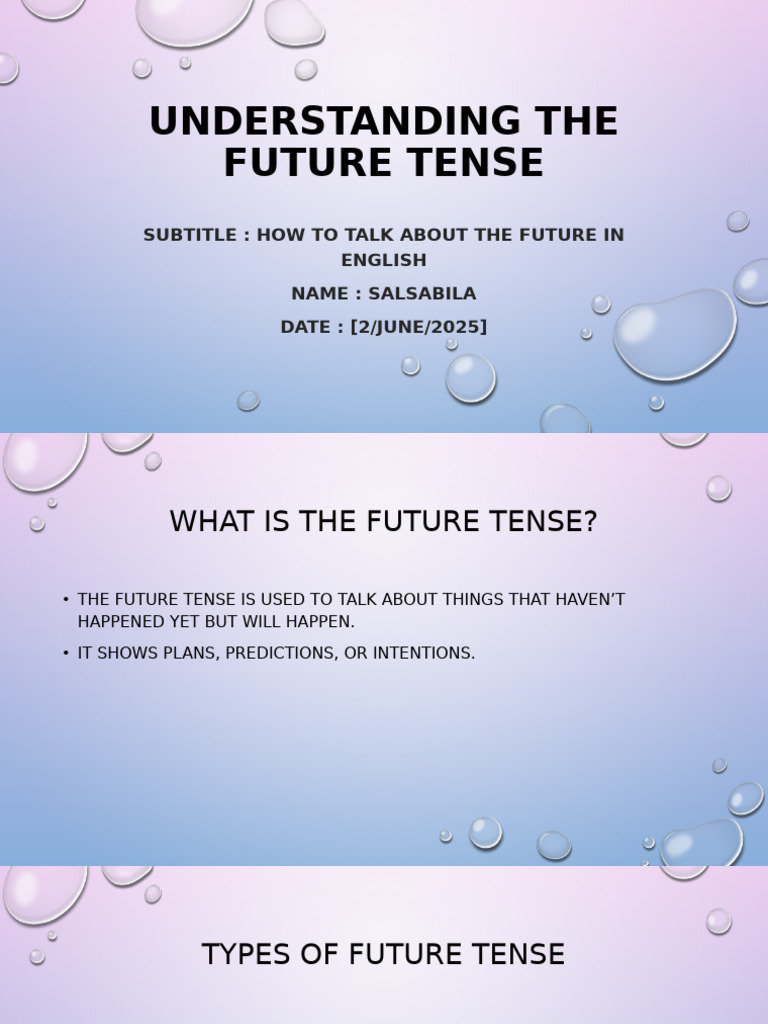 Understanding The Future Tense | PDF