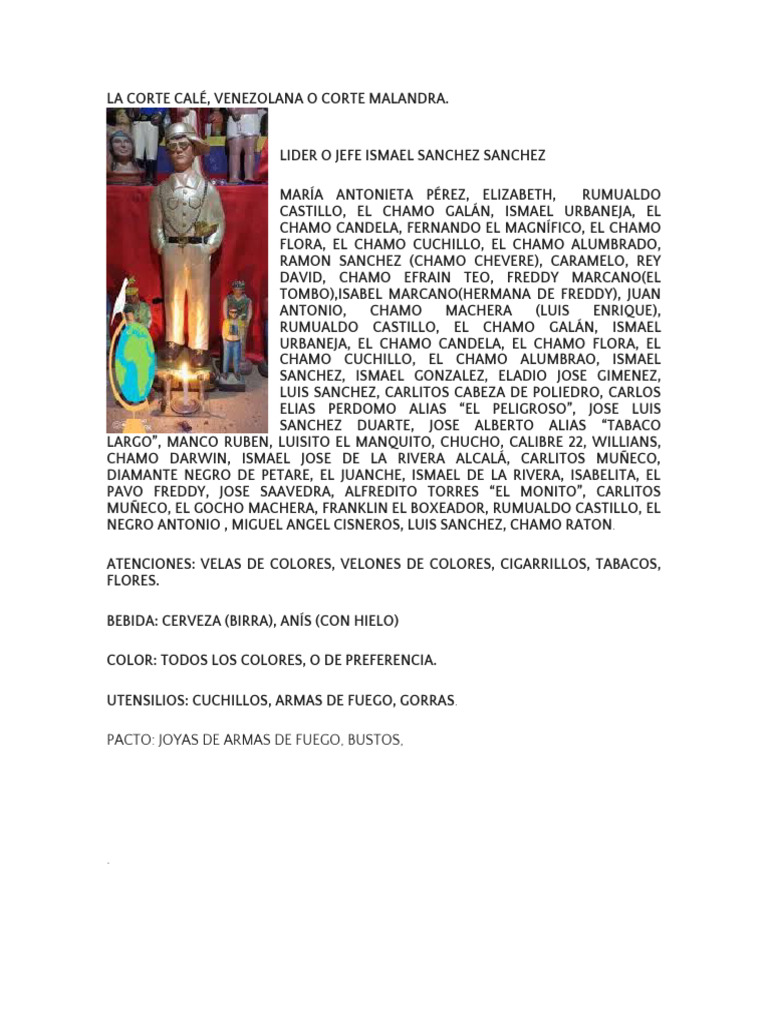 Corte Calé y Malandra en Venezuela | PDF