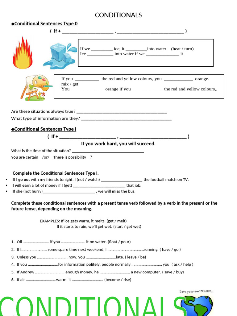 Conditional Type 0 1 Fun Activities Games - 4431 | PDF | Waste | Natural Environment