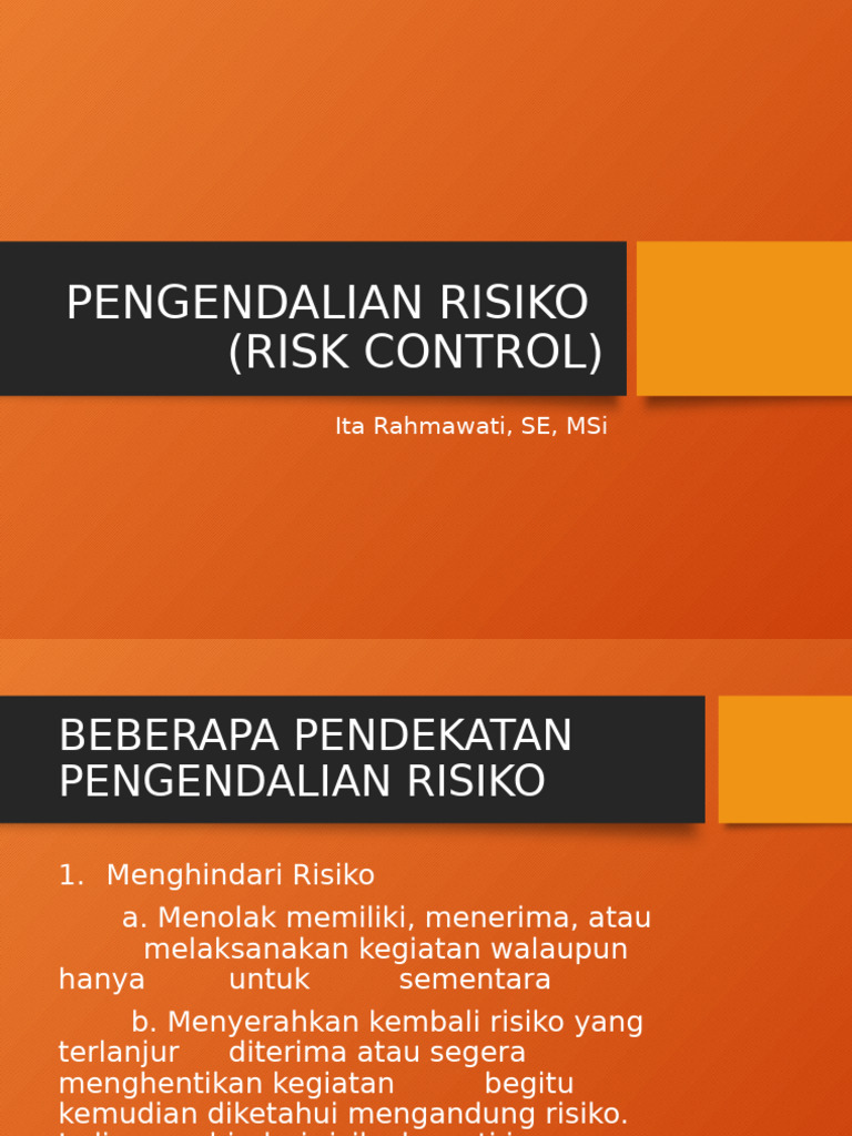 Bab 5 Pengendalian Manajemen Risiko Perusahaan | PDF