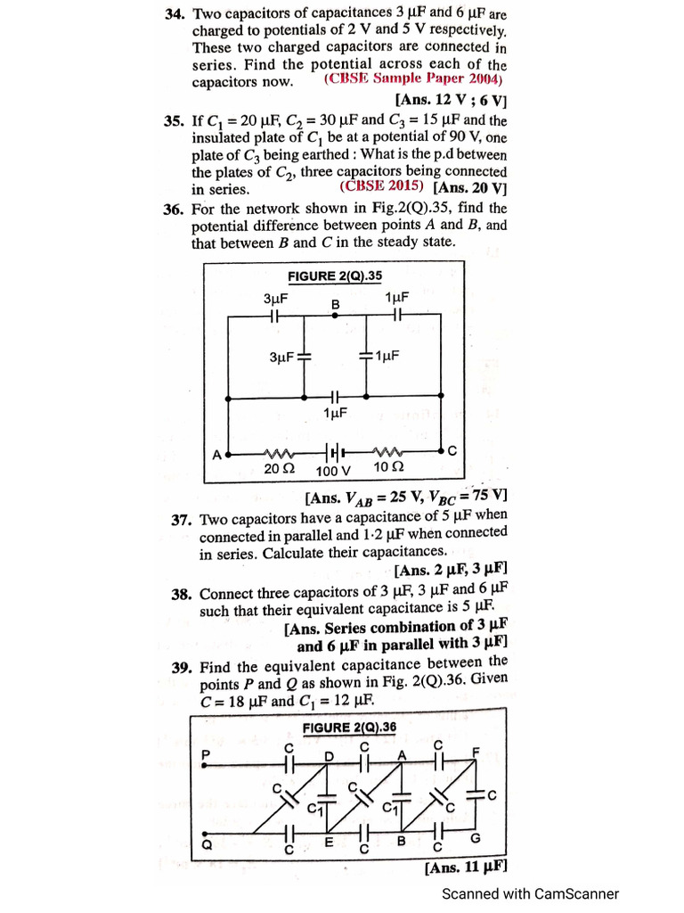 Assignment (Combination of Capacitors) | PDF