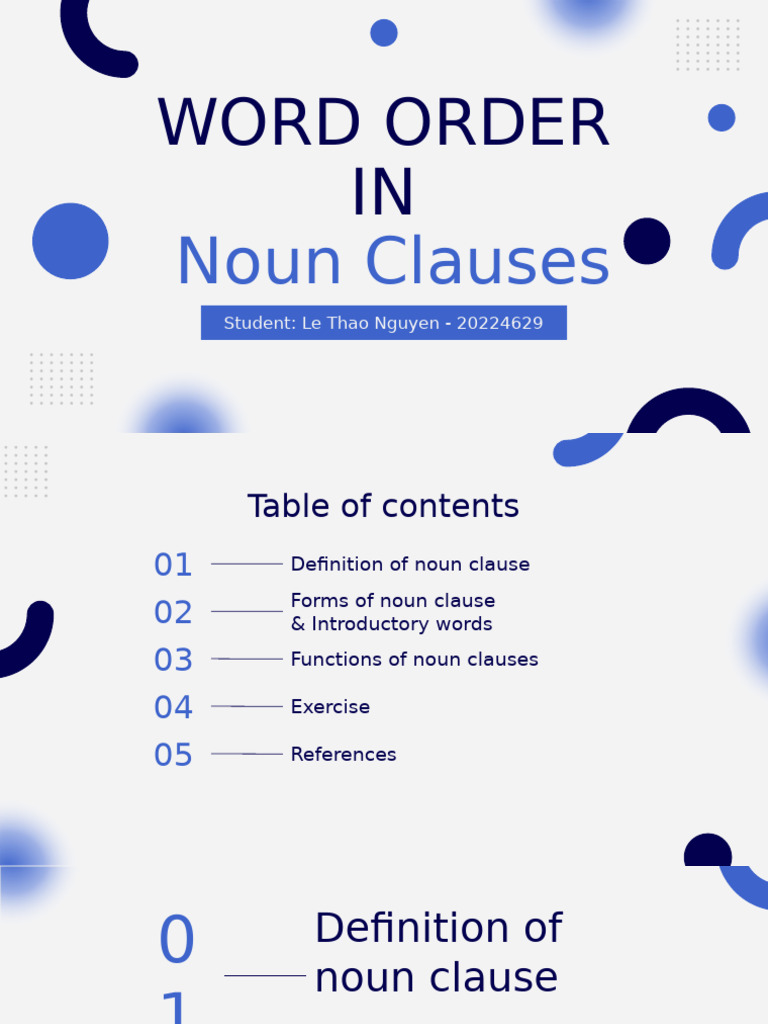 Noun Clauses: Definition and Functions | PDF | Verb | Clause