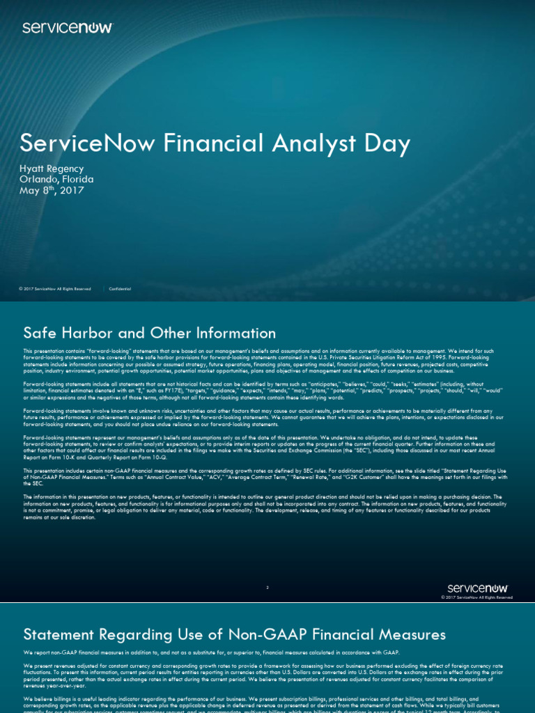 Servicenow 2017 Financial Analyst Day | PDF | Revenue | Exchange Rate