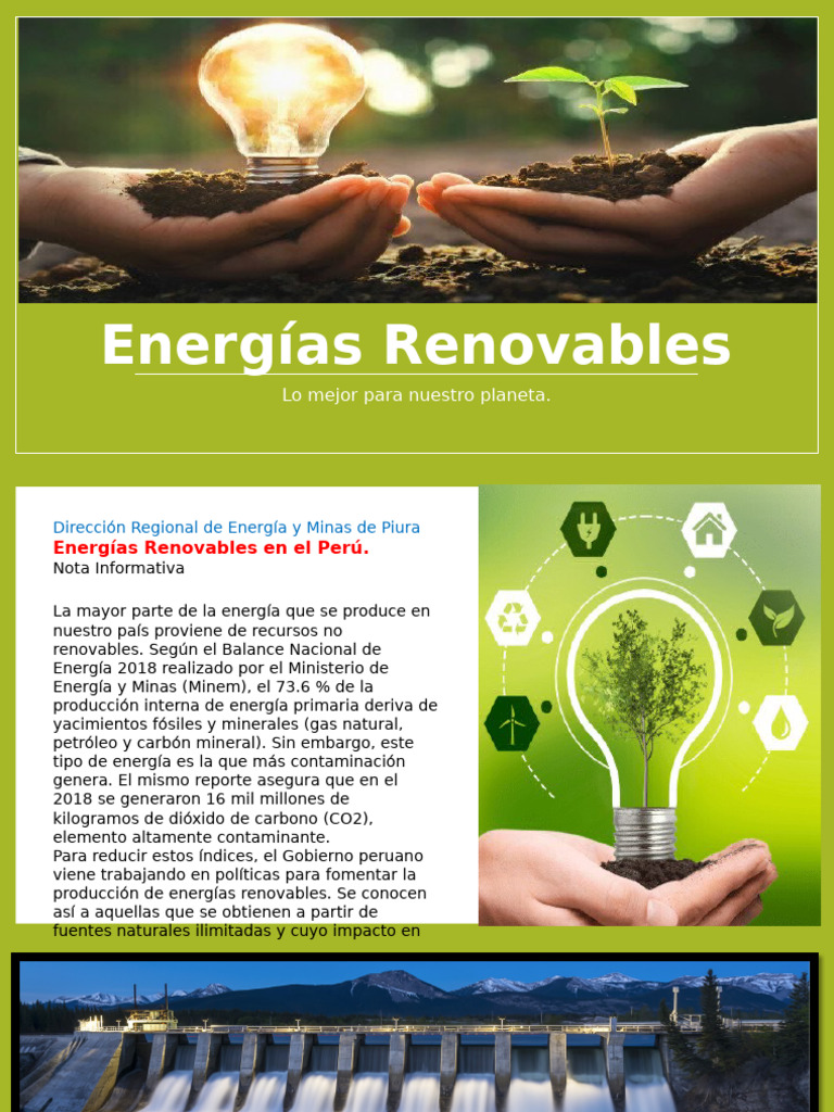 Energías Renovables en Perú: Tipos y Beneficios | PDF | Energía ...