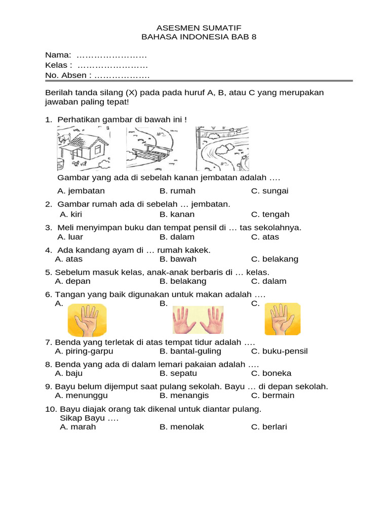Asesmen Sumatif Bhs. Ind Bab 8 | PDF