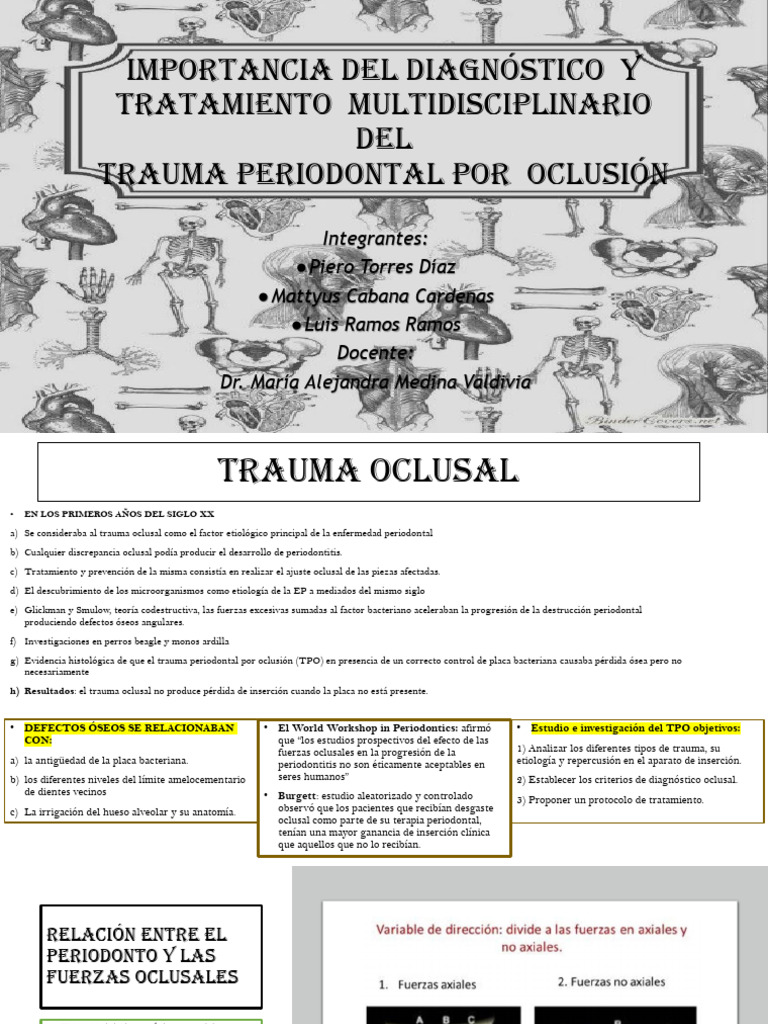 Trauma Oclusal y El Periodonto | PDF | Odontología | Ortodoncia