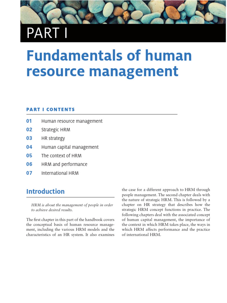 PART I Fundamentals of HRM | PDF | Human Resource Management | Strategic Management