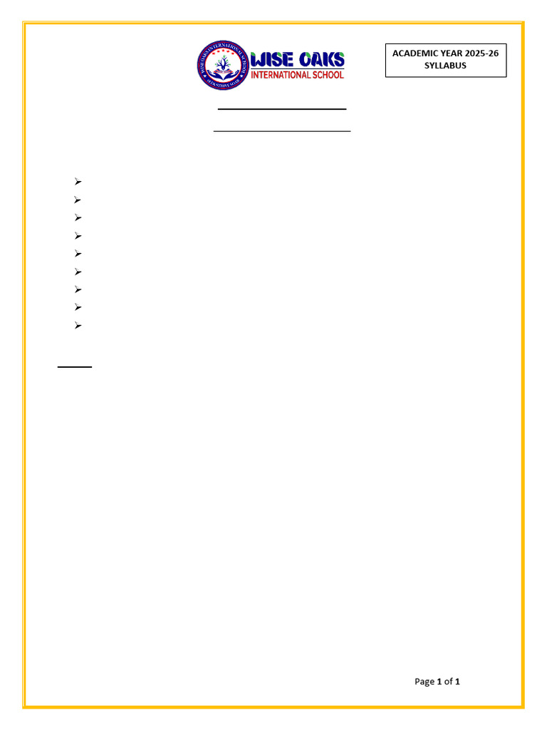 GR 9-Math-CA1 May 25 Syllabus | PDF