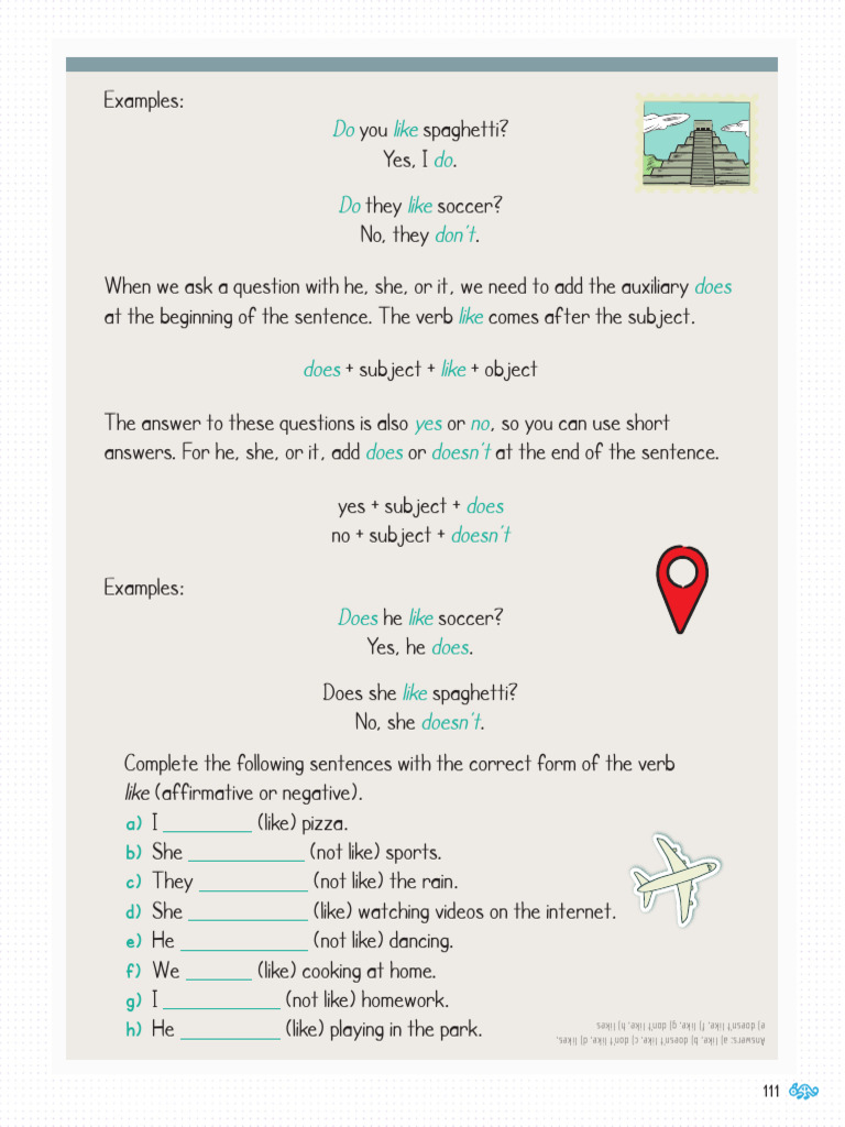 2º - PRIMARIA-INGLES - (Week 37 Likes and Dislikes) | PDF | Semantics | Semantic Units