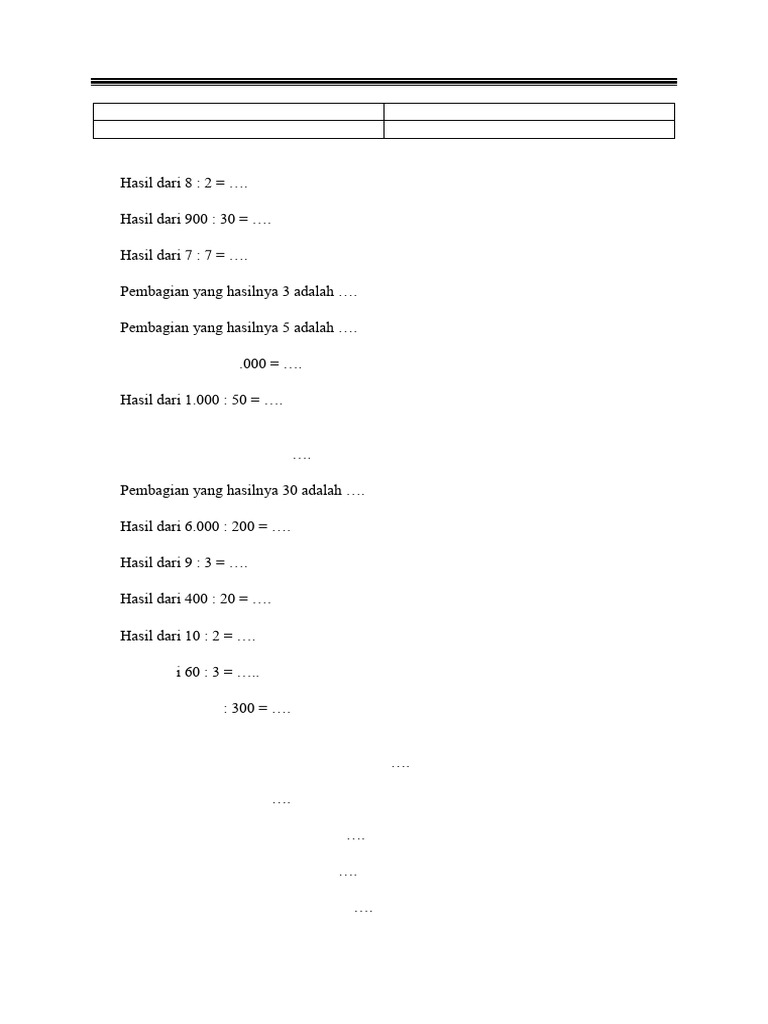 PH Matematika Kelas 2pi Jurus 1 Pembagian | PDF