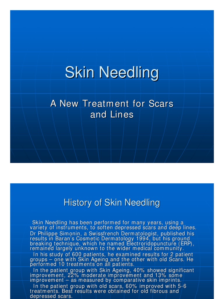 Skin Needling For Doctors | PDF | Scar | Healing
