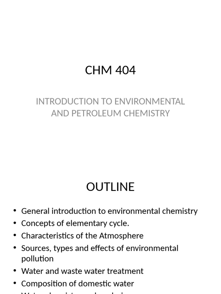 CHM 404 Lecture PP-1 | PDF | N Ox | Particulates