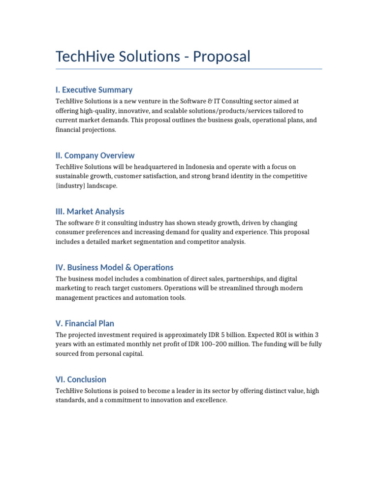 TechHive Solutions Proposal | PDF
