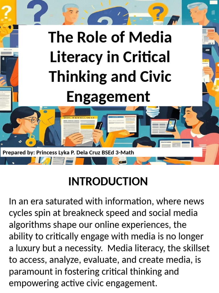 Role of Media Literacy | PDF | Critical Thinking | Mass Media