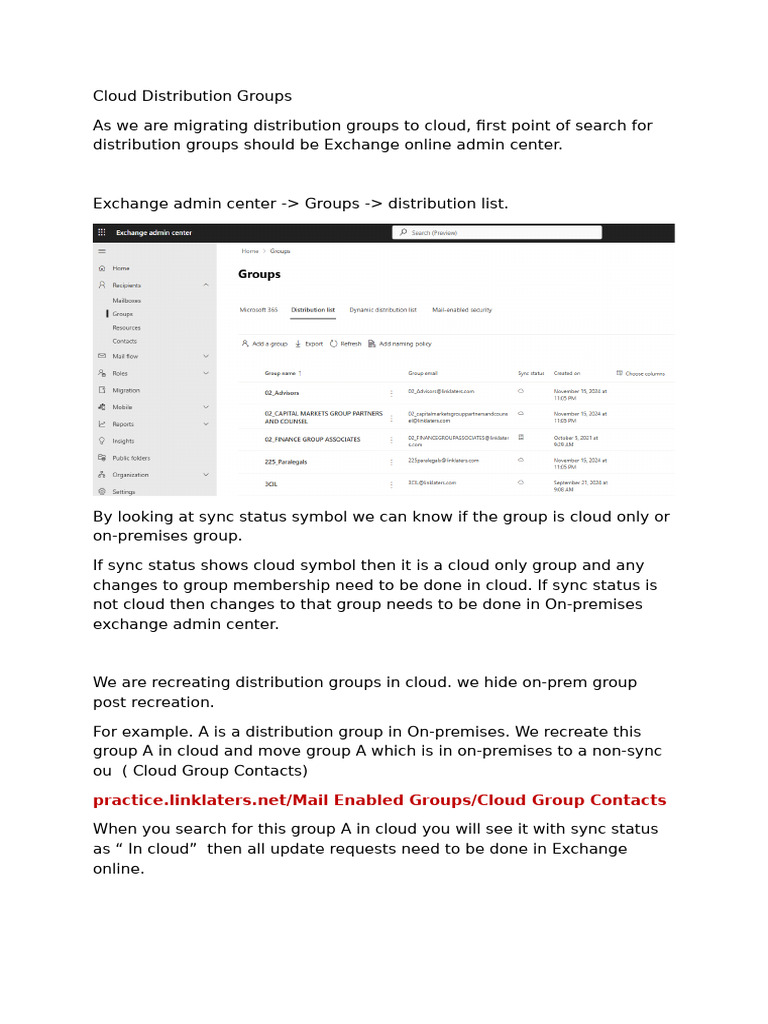 Migrating Distribution Groups to Cloud | PDF