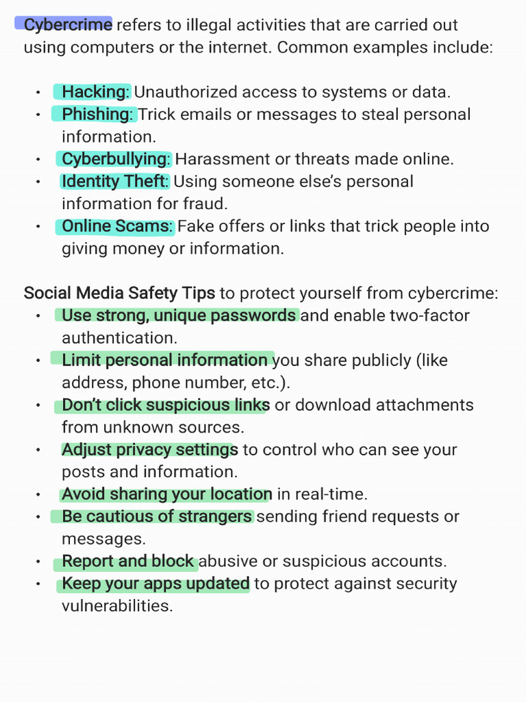 Cybercrime and Its Safety - 250501 - 221842 | PDF