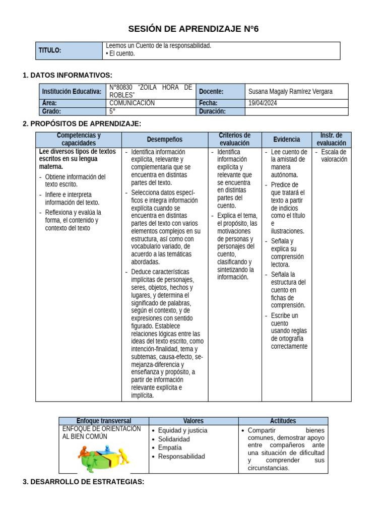 Leemos Un Cuento de La Responsabilidad | PDF