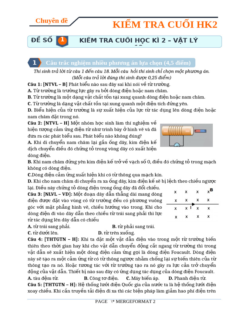 ĐỀ CUỐI HK2 | PDF