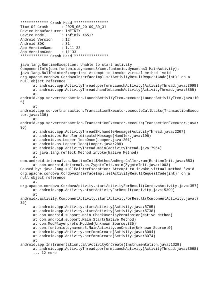 Mod Menu Crash 2025 05 20-09 30 31 | PDF | Java (Programming Language) | Android (Operating System)